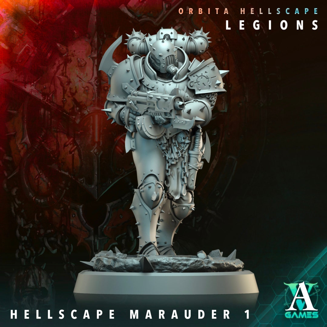 Hellscape Marauder | Orbita Hellscape | Unpainted Resin Miniature for ...