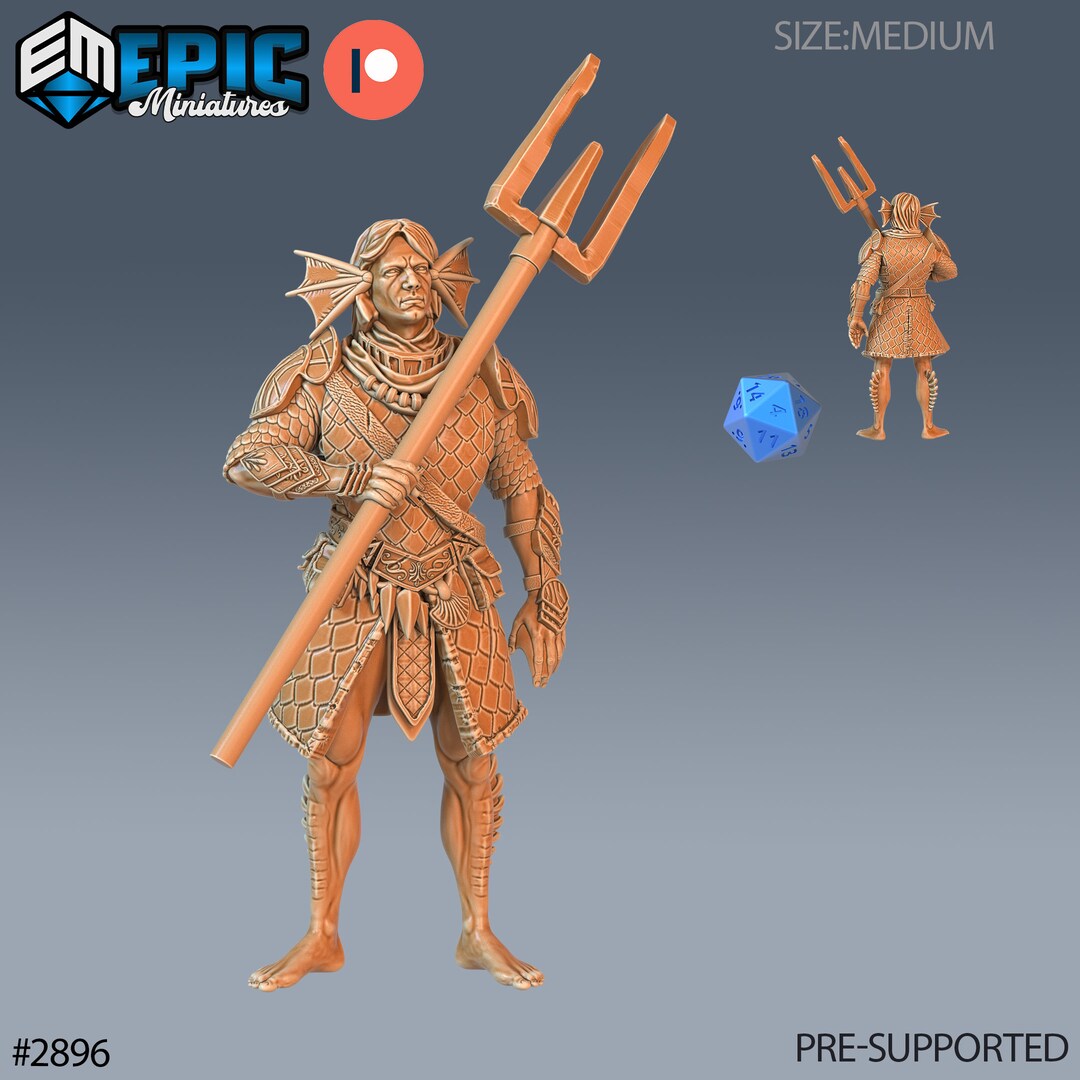 Triton Warrior - Aquatic Journey | Unpainted Resin Miniature for Dnd ...