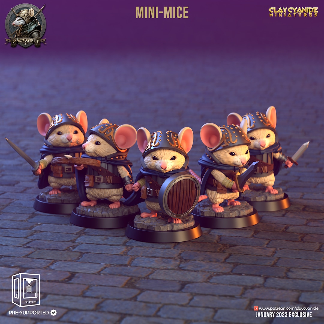 Mini Mice by Clay Cyanide Miniatures | Baseco District - Etsy