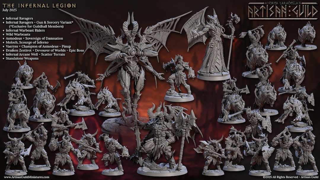 Infernal Legion | Unpainted Resin Miniature for Dnd RPG Tabletop - Etsy