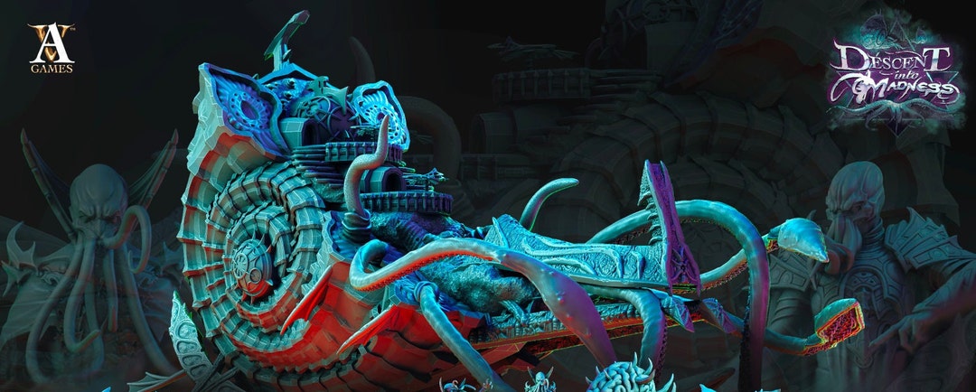 Nautiloid Airship by Archvillain Games Descent Into Madness - Etsy