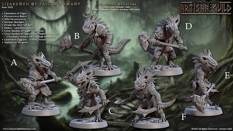 Lizardmen of Falgor's Swamp | Unpainted Resin Miniature for Dnd RPG ...