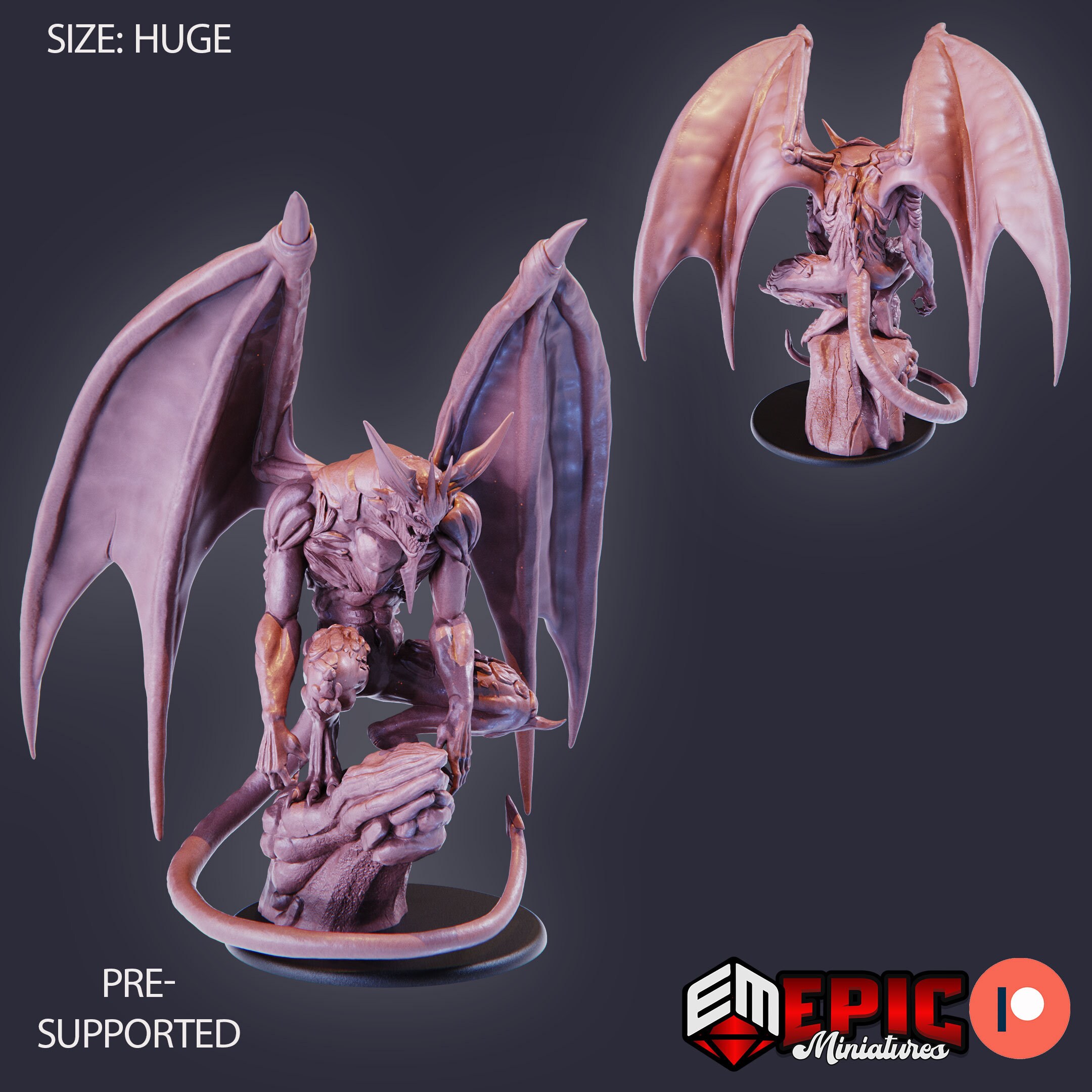 Satan - Deadly Sins | Unpainted Resin Miniature for Dnd RPG Tabletop - Etsy