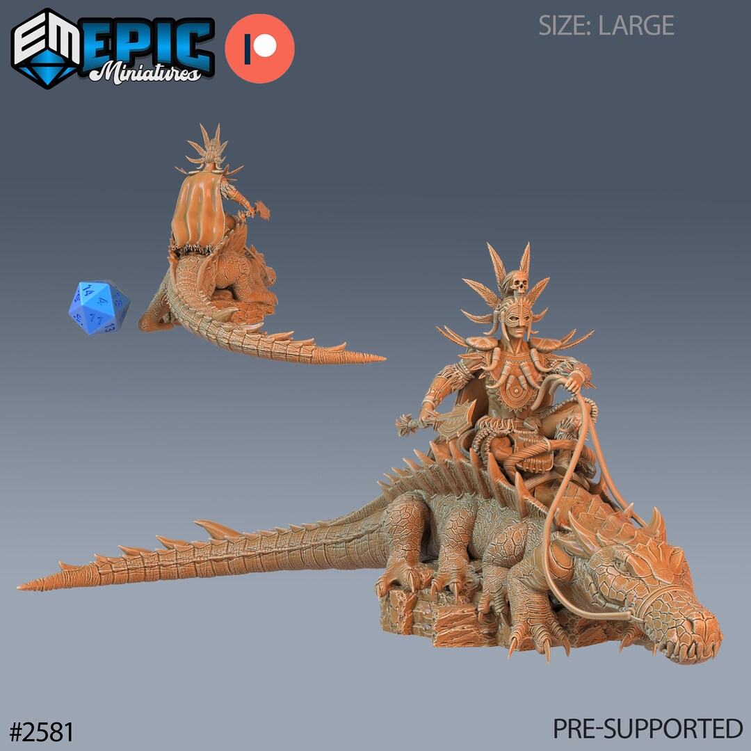 River Crocodile - Forgotten Utopia | Unpainted Resin Miniature for Dnd ...