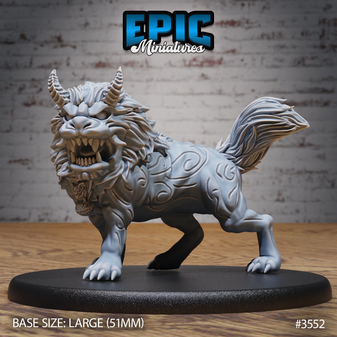 Guardian Fu Dog | Iron Fist Tournament | Unpainted Resin Miniature for ...