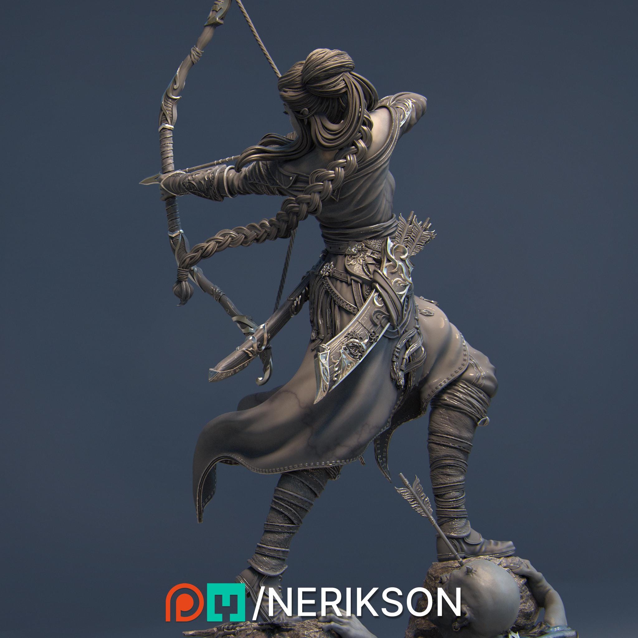 Saelihn, the Forest Archer by Nerikson | Unpainted Resin Miniature for ...