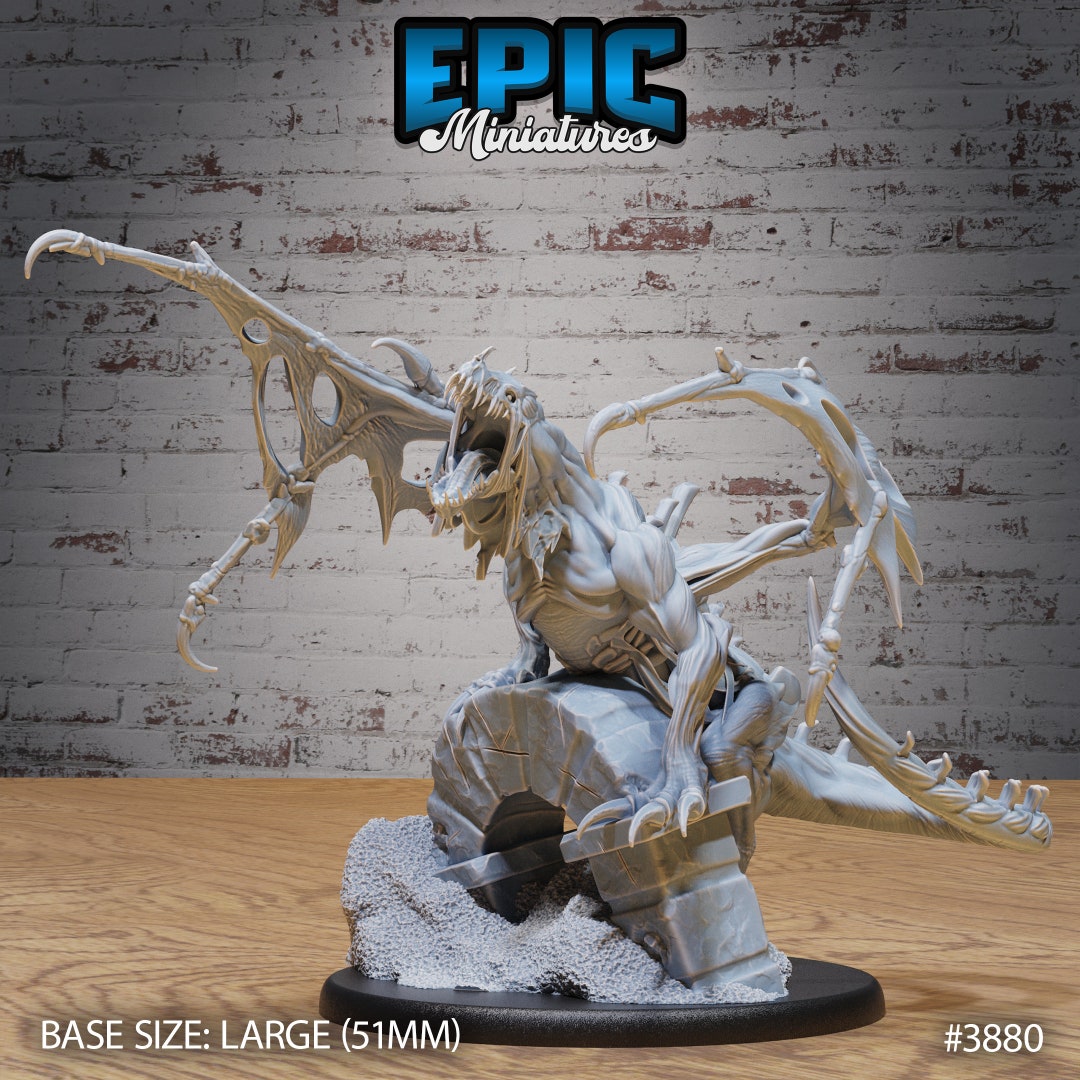Rotting Young Dragon by Epic Miniatures | Gruesome Graveyard - Etsy