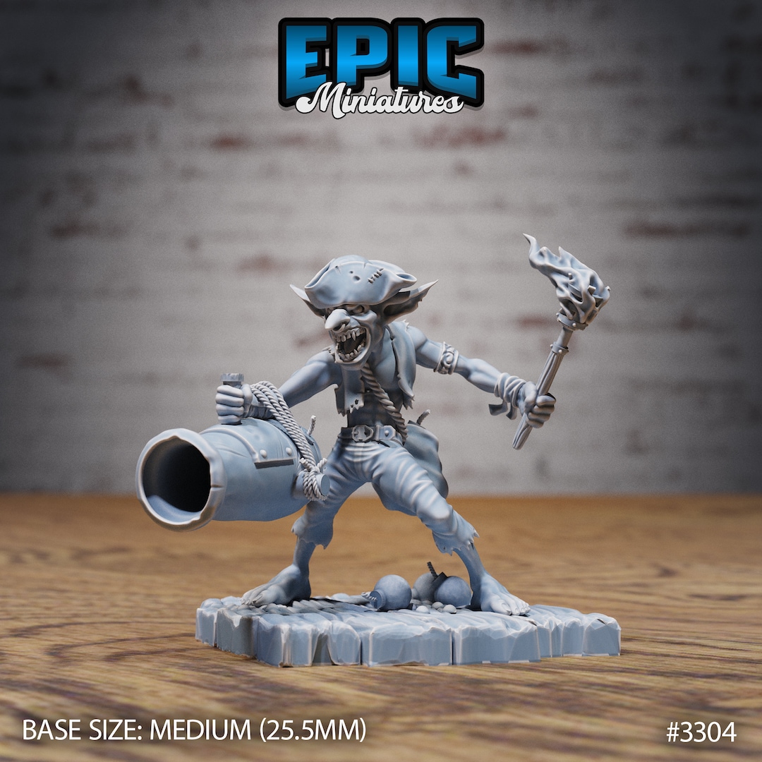 Goblin Cannon Pirate | Pirate Scourge | Unpainted Resin Miniature for ...