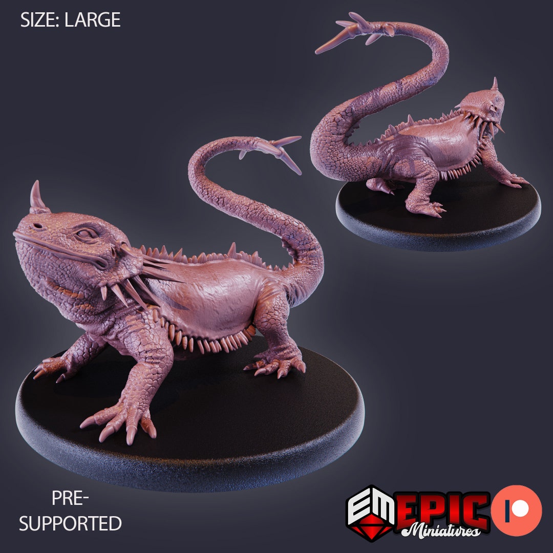 Giant Cave Lizard by Epic Miniatures - Caves of Despair - Etsy