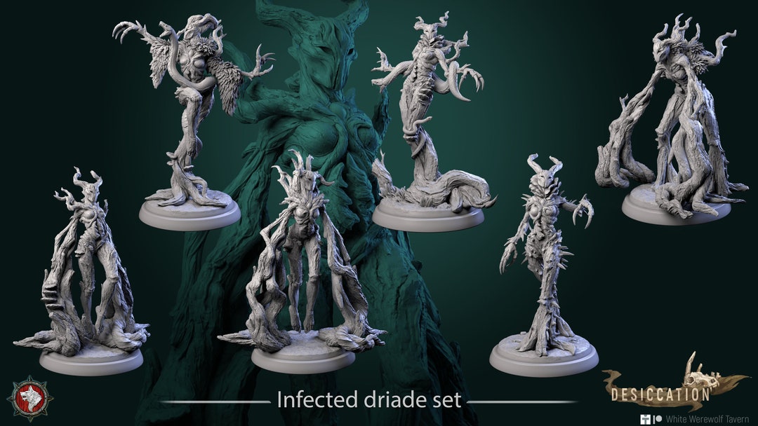 Infected Driade | Unpainted Resin Miniature for Dnd RPG Tabletop - Etsy
