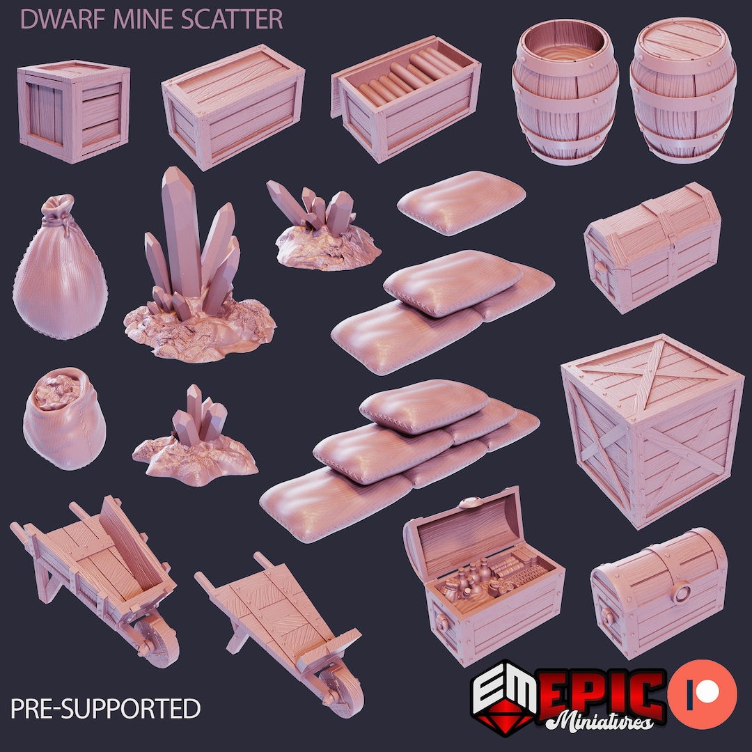 Dwarf Mine Scatter by Epic Miniatures - Dwarven Mines - Etsy