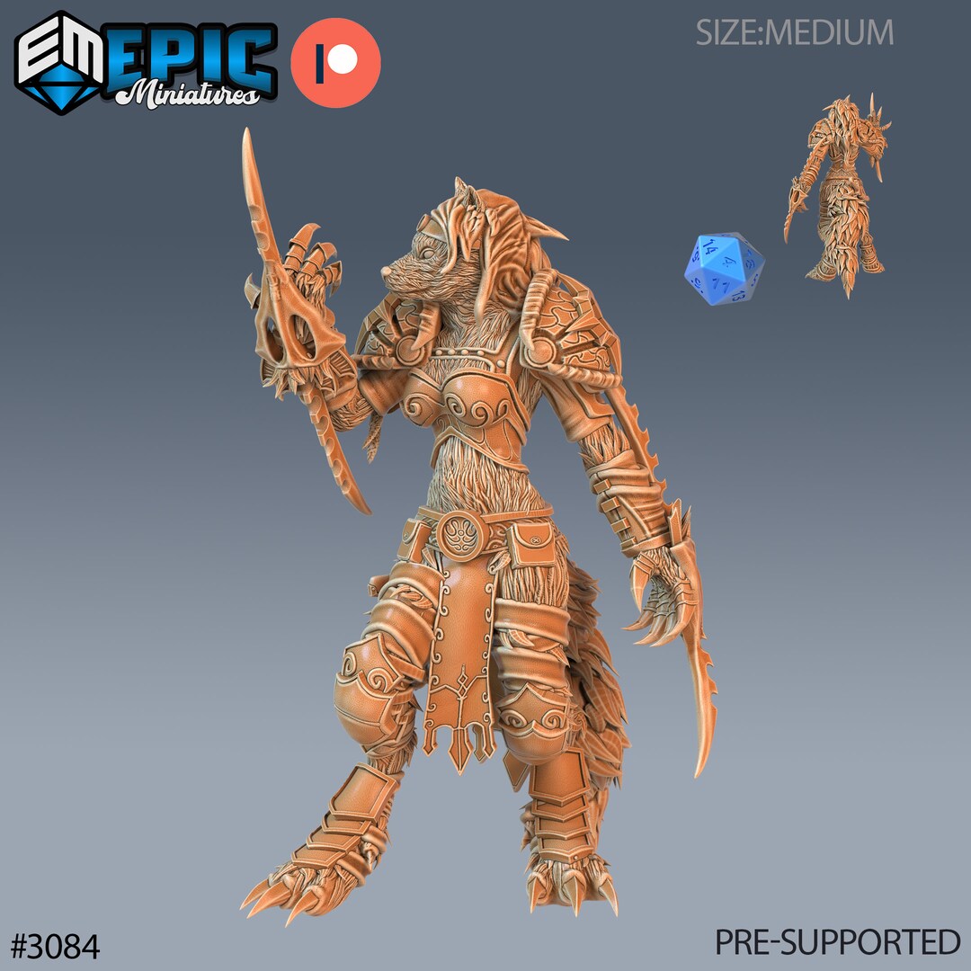 Female Werewolf | Sunrise Tavern | Unpainted Resin Miniature for Dnd ...