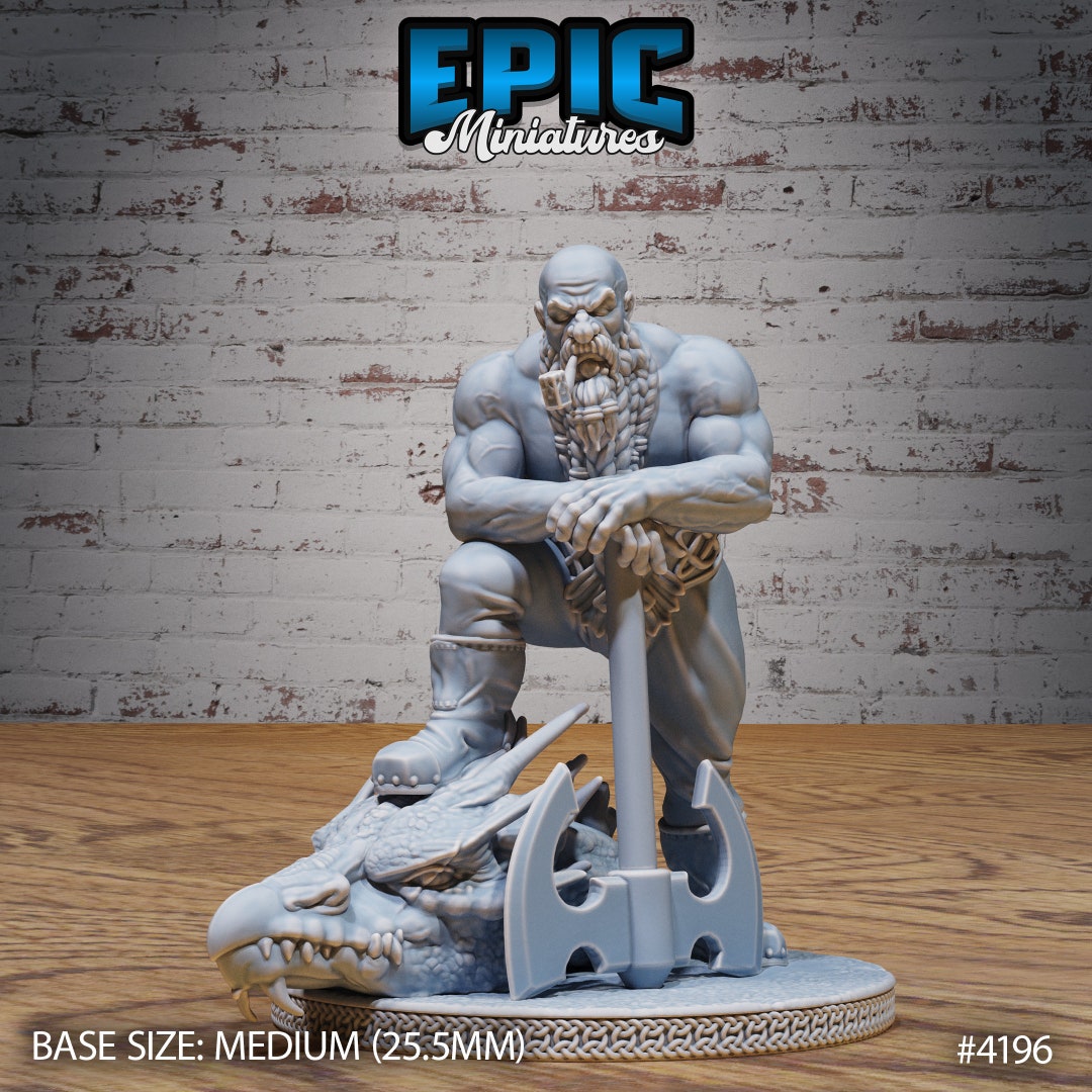 Dwarf Dragon Slayer - Dwarf Mountain | Unpainted Resin Miniature for ...