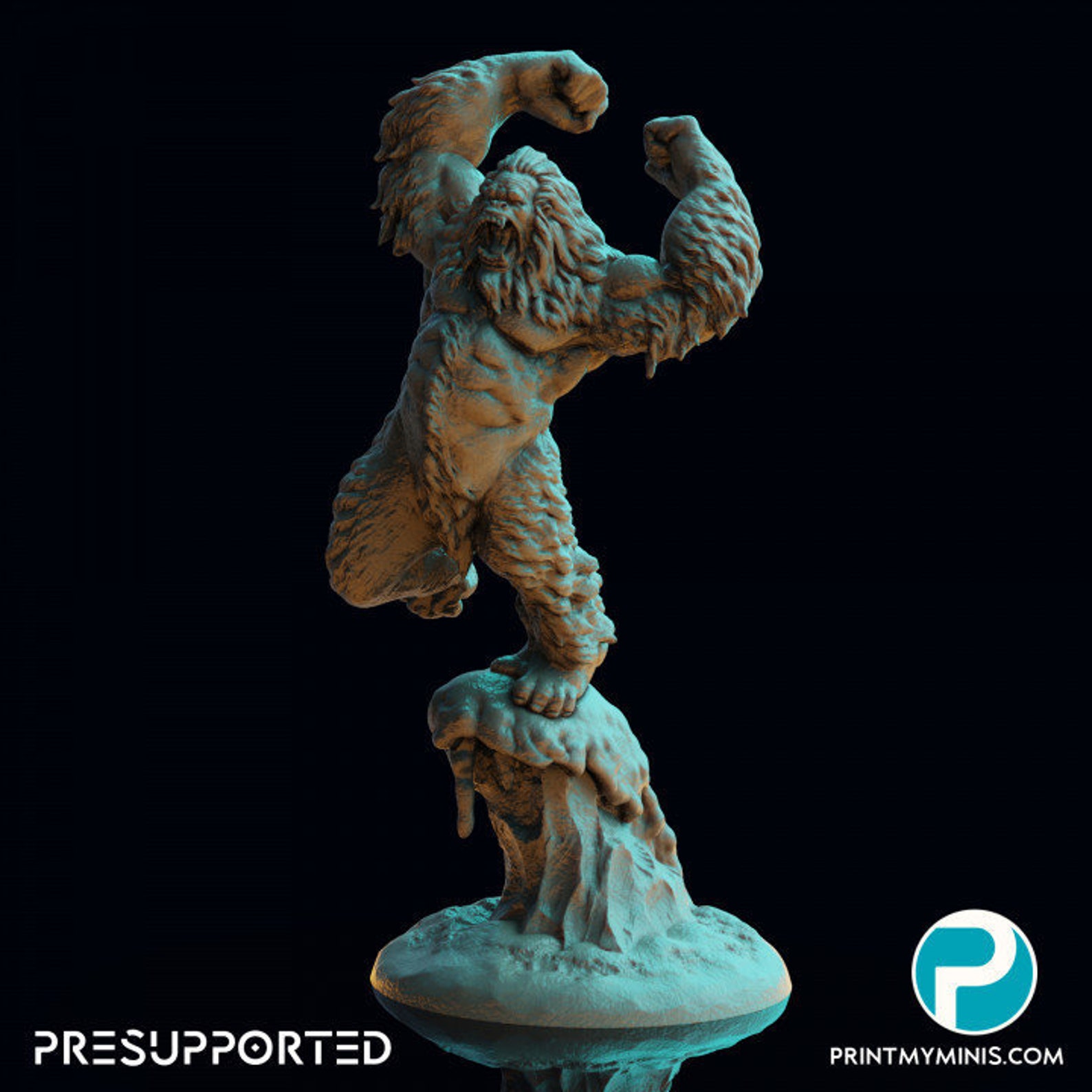 Yeti by Print My Minis D&D Pathfinder RPG TTRPG - Etsy