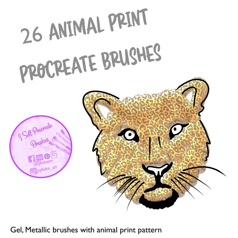Leopard Print Metallic Animal Print Procreate Brushes Shiny - Etsy