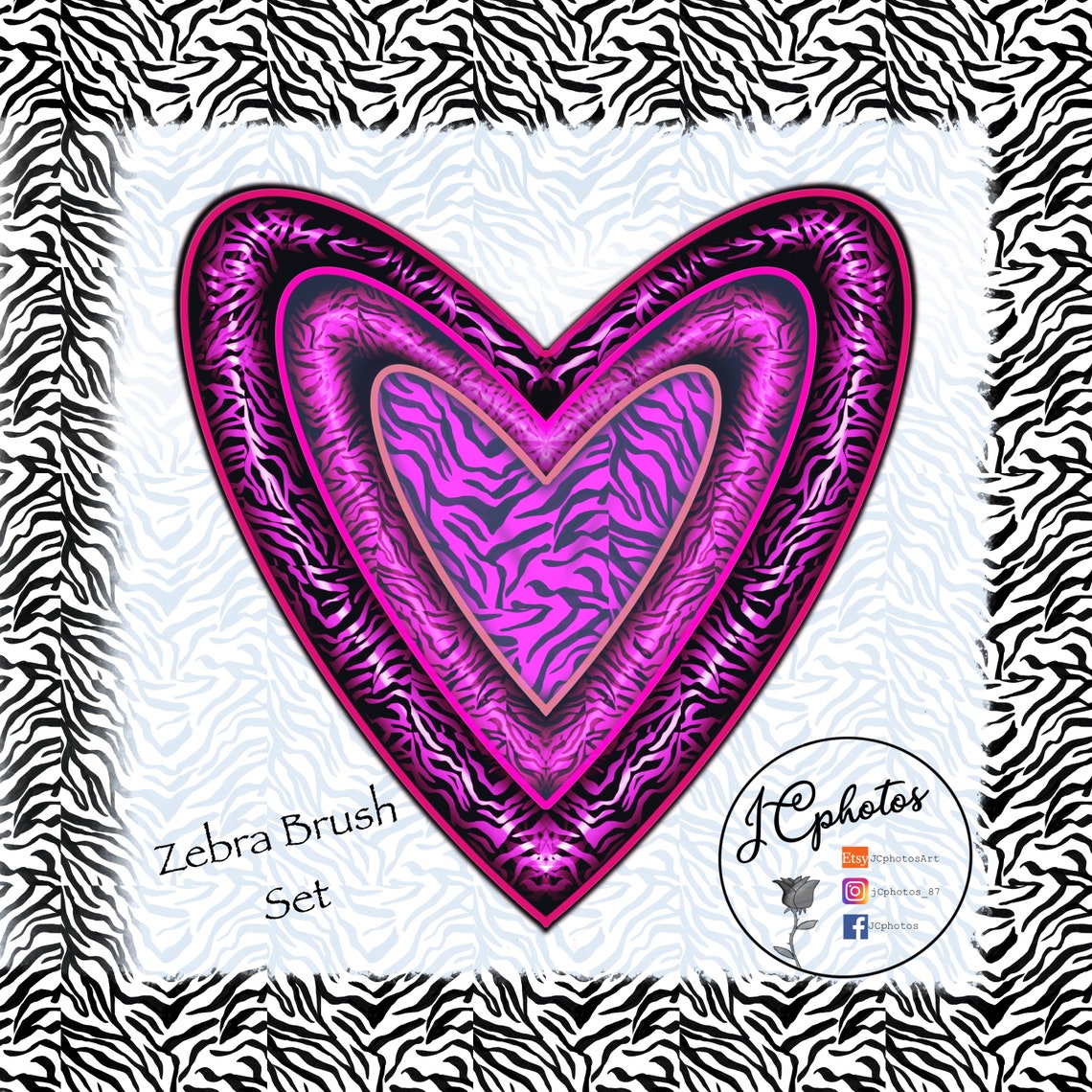 Zebra Print Brush Set (21 Brushes) for Procreate, Brush Bundle Set ...