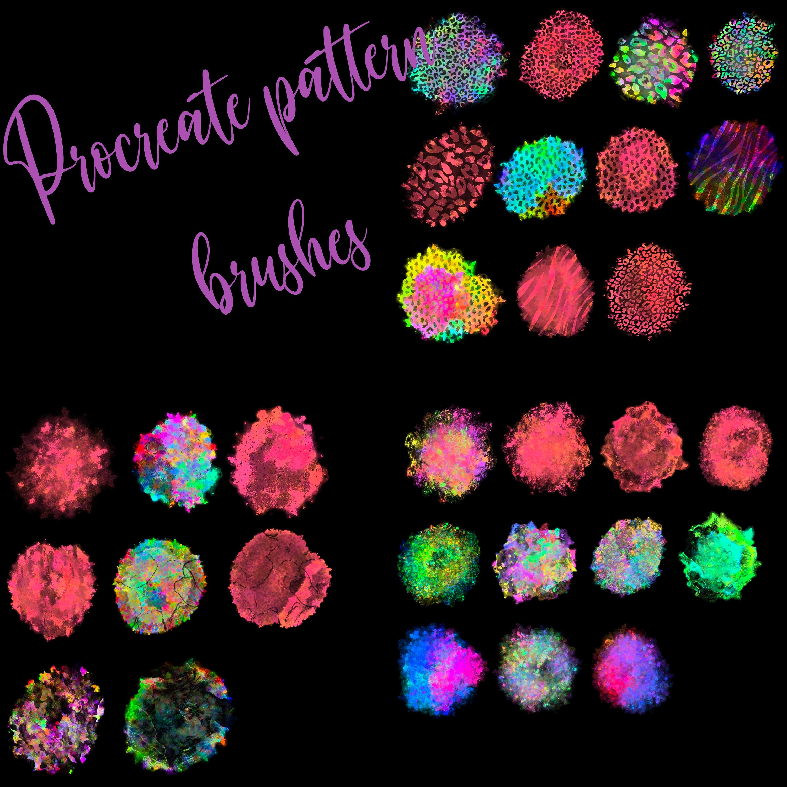 Procreate Pattern Brushes Backgrounds, Animal Print, Splat, Multicolour ...