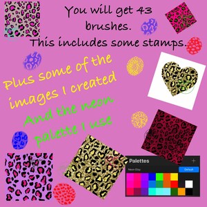 Animal Print Procreate brush set stamps images & tutorial. | Etsy