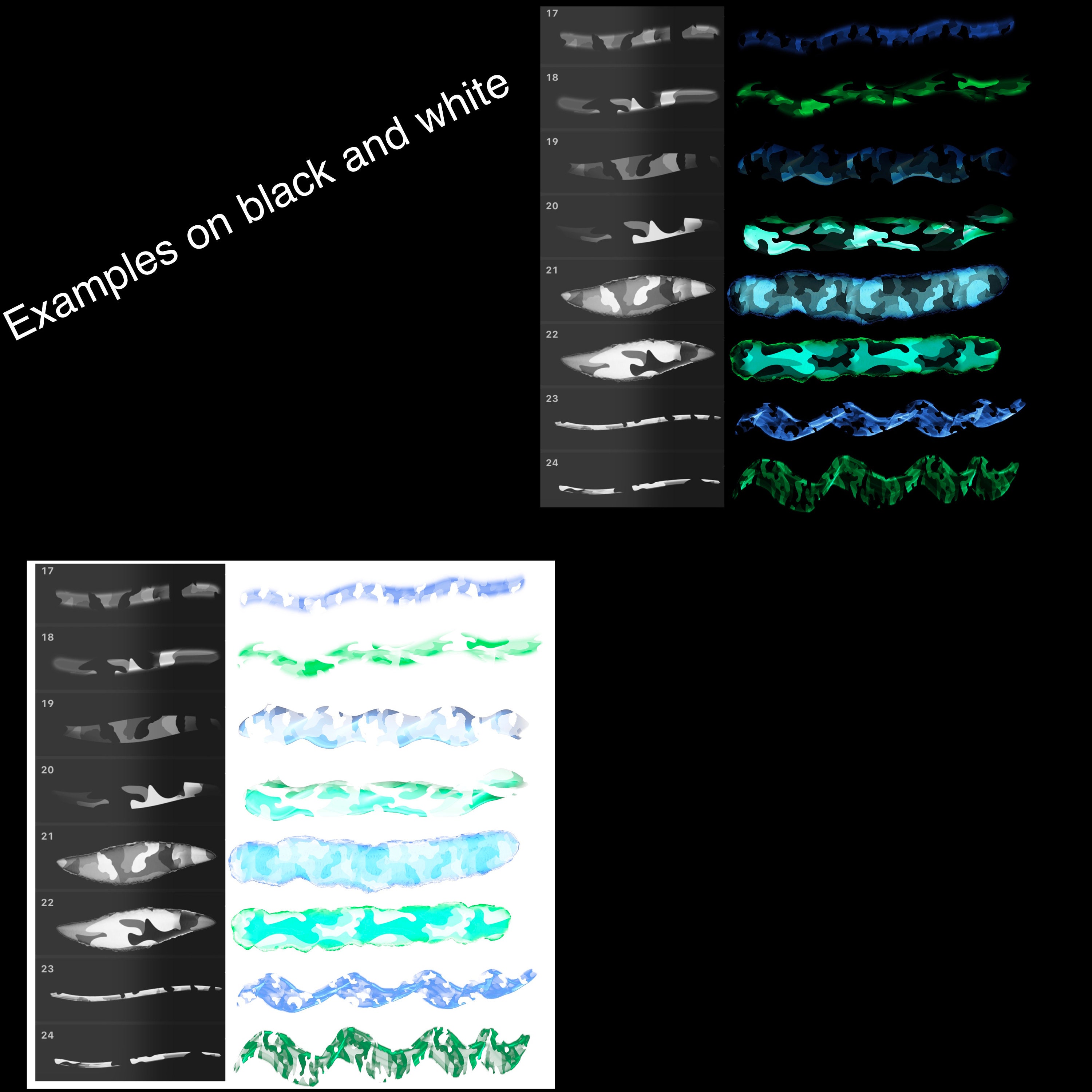 64 Metallic Brushes Combat Army Procreate Pattern Brushes | Etsy