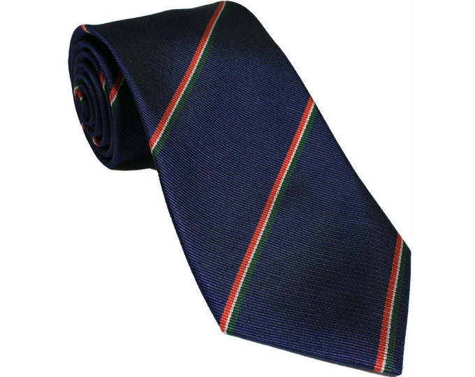 Vintage LANDS END Red & Navy Blue Regimental Striped Silk Repp Tie Ivy League Trad - Etsy