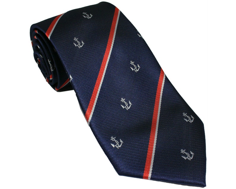 Royal Navy Anchor & Stripes Regimental Silk Tie - Etsy