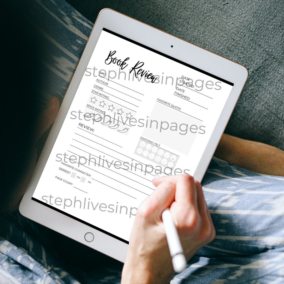 Book Review Digital Journal Template - Etsy