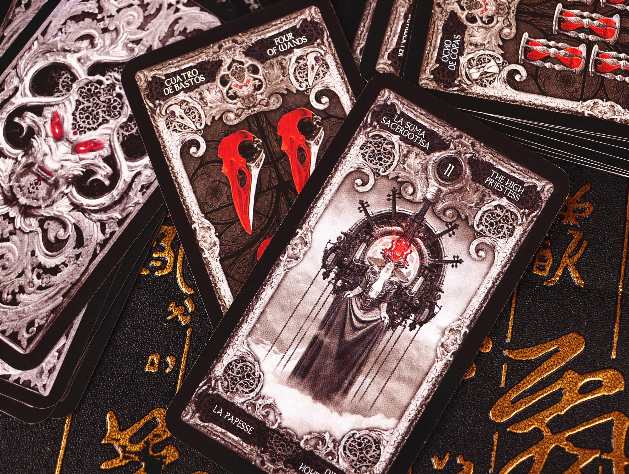 Dark Tarot cards deck / Small tarot cards / Unique tarot deck | Etsy