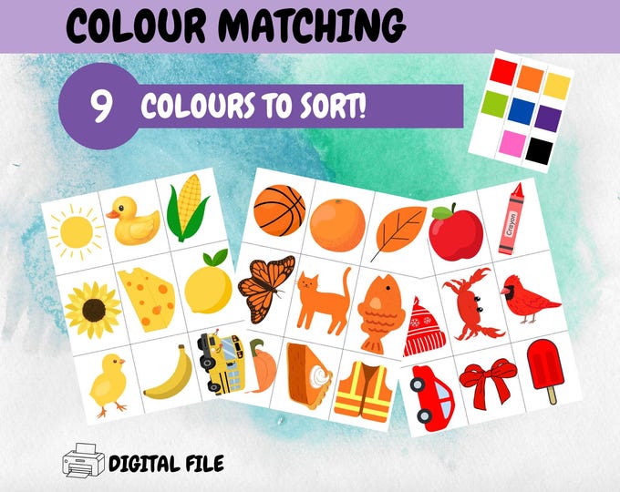 Colour Sorting Nature-themed Printable Activity Sheets for Toddlers ...