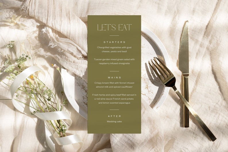 Menús de Boda / Menú de Bebidas / Menú de Mesa / Plantilla - Etsy México