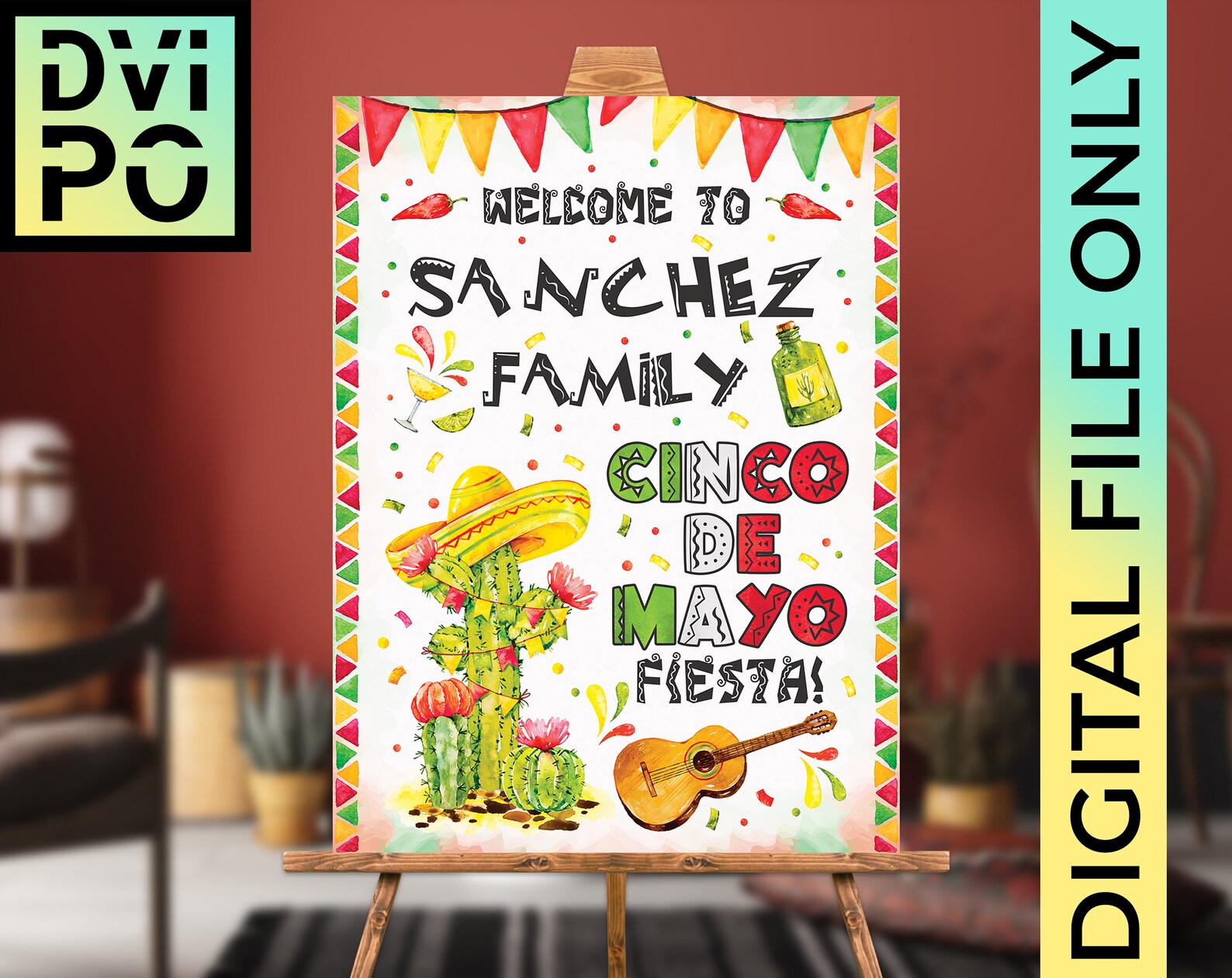 Happy Mexican Cinco De Mayo Fiesta Party Poster, Fiesta Party Ideas ...