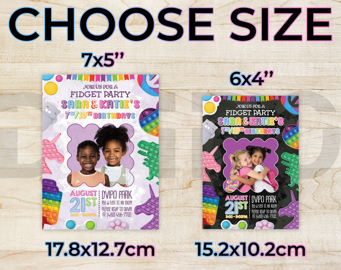 Push Bubble Fidget Toy Birthday Party Add Photo Invitation - Etsy