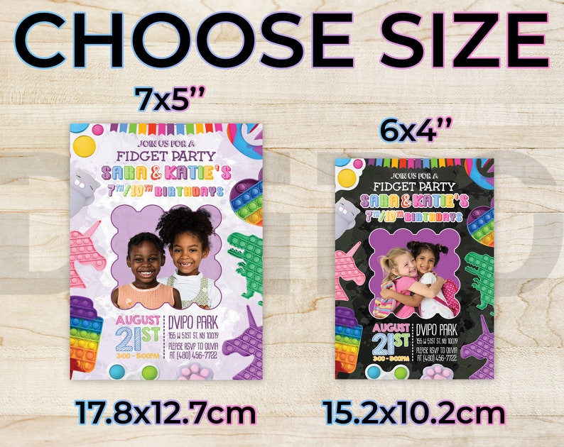 Push Bubble Fidget Toy Birthday Party Add Photo Invitation, Printable ...