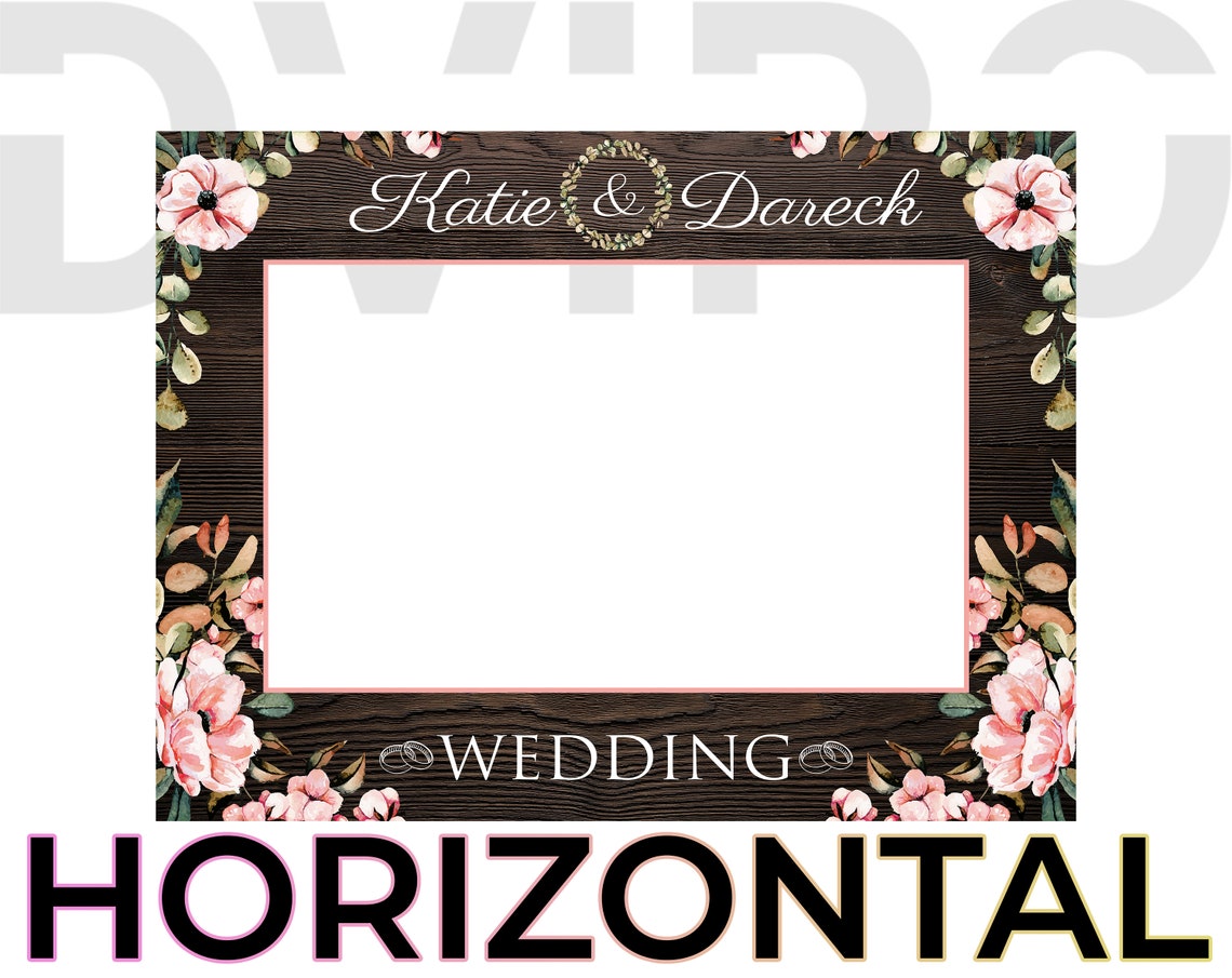 Rustic Personalized Wedding Photo Booth Frame With Floral - Etsy