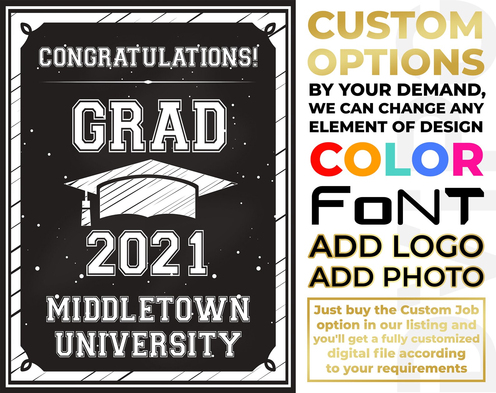 Chalkboard Graduation Party Poster Congrats Grad 2022 We Did - Etsy
