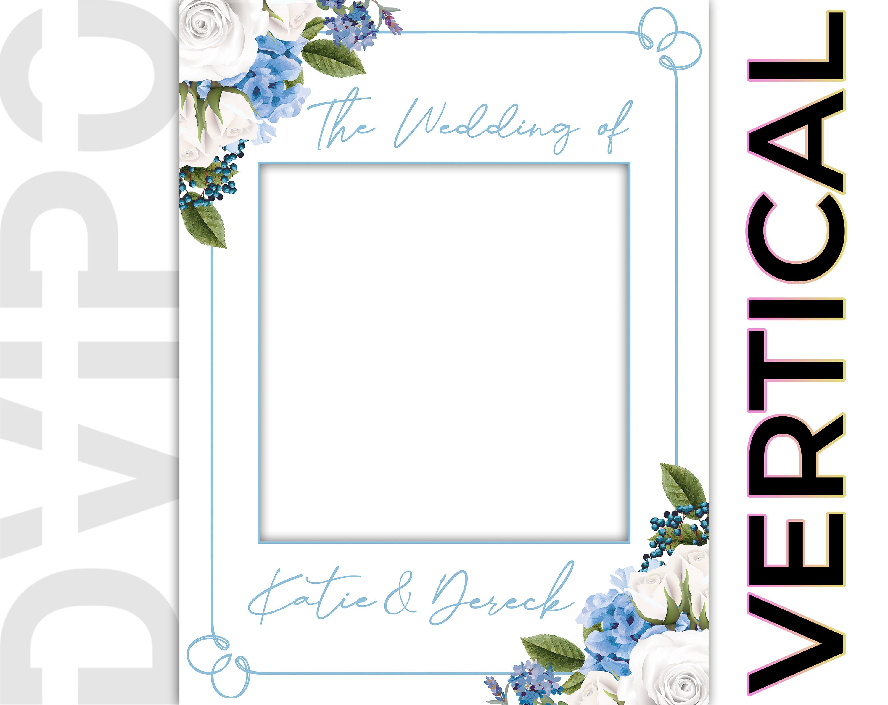 Minimalistic Blue Lavender Wedding Photo Booth Frame With | Etsy