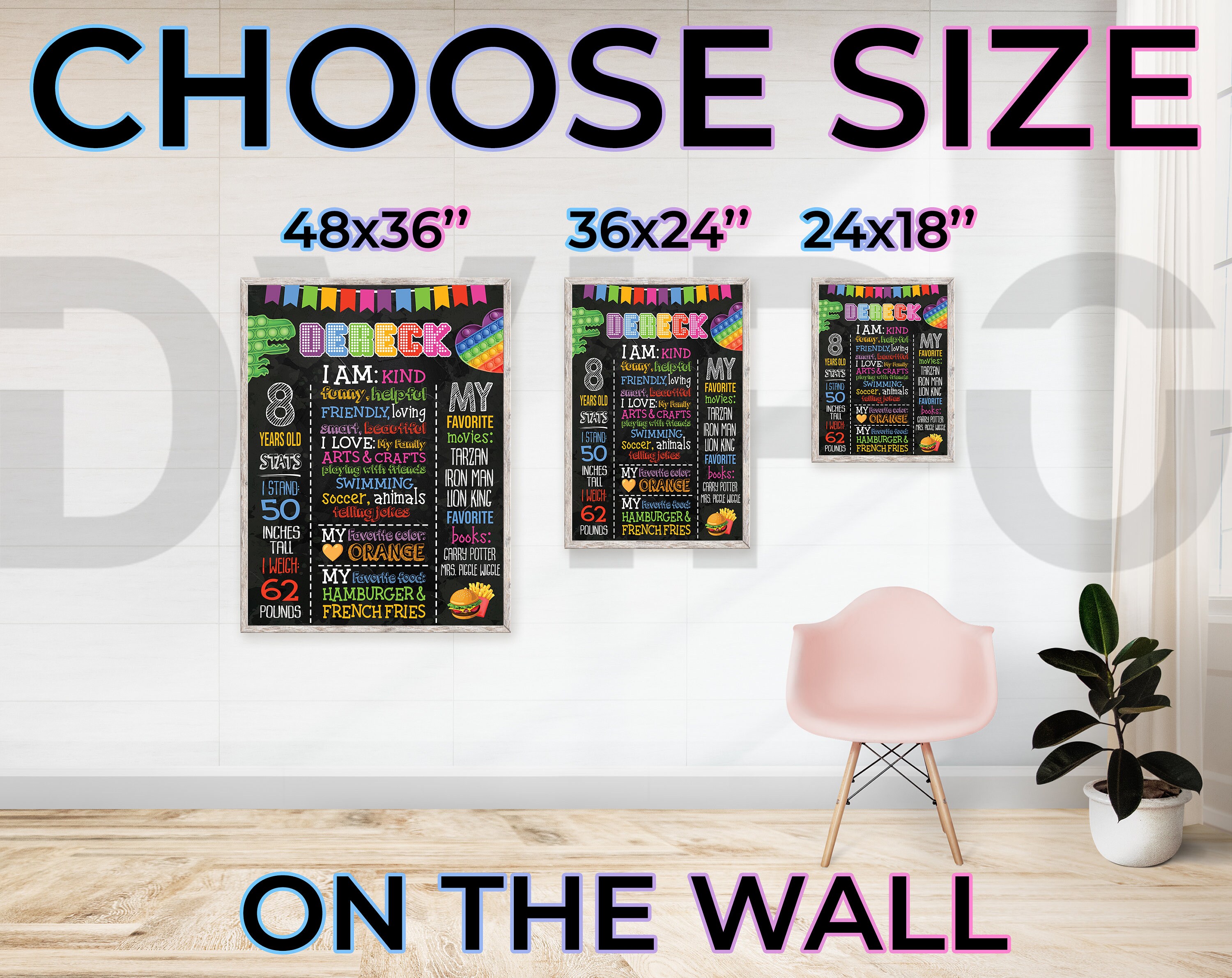 Push Bubble Fidget Toy Birthday Party Chalkboard Poster, I Love Fidget ...