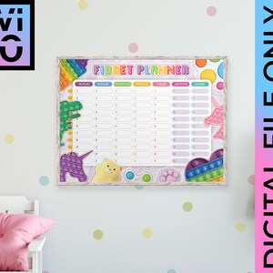 Push Bubble Fidget Toy Planner, Weekly Pop Calendar for Kids, Simpl ...