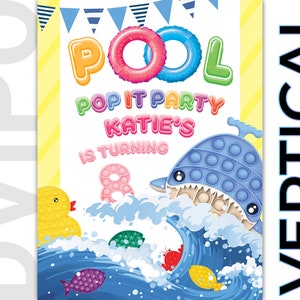 Push Bubble Fidget Toy Birthday Pool Party Poster, I Love Fidget, Simpl ...