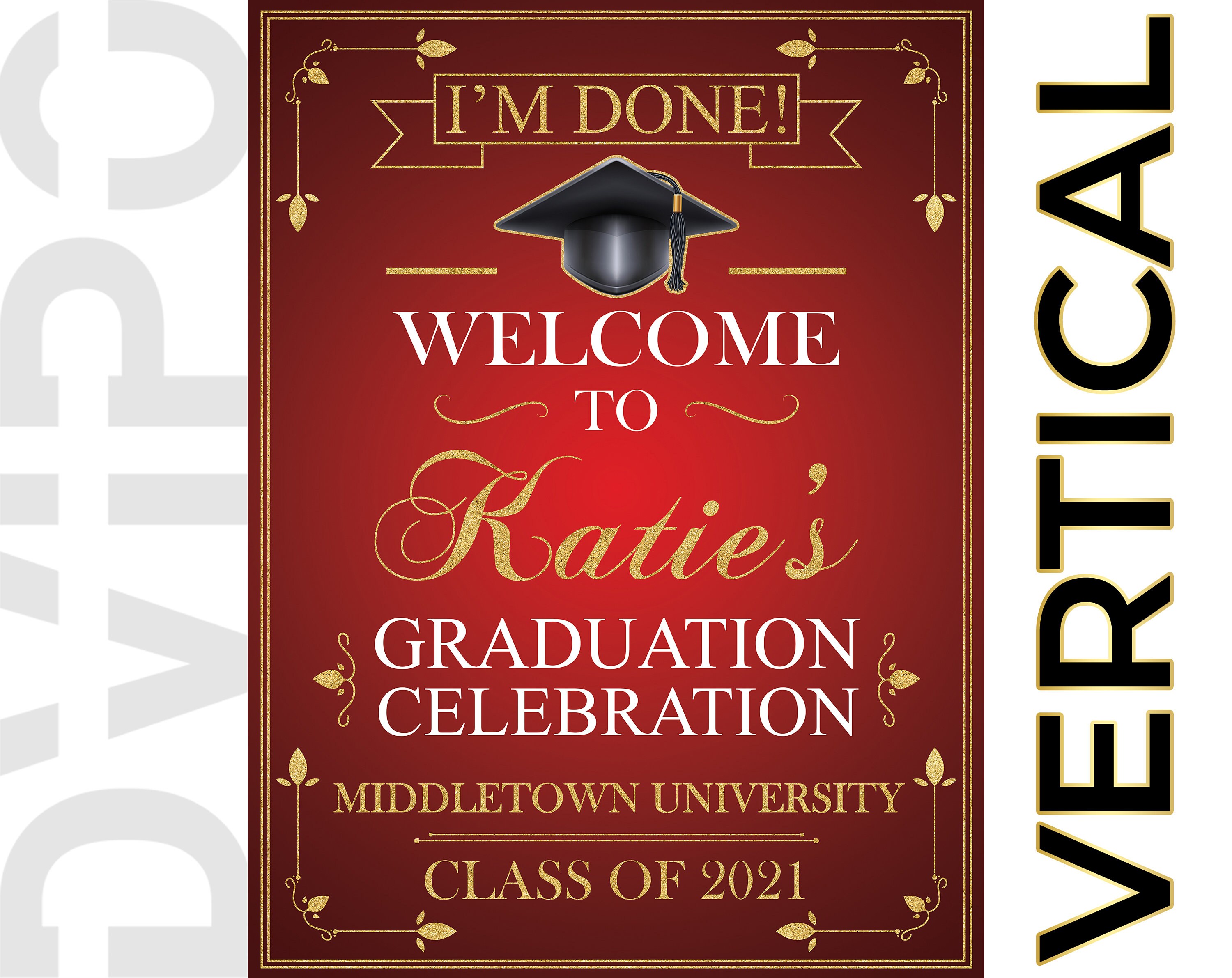 I'm Done Graduation Party Poster, Congrats Grads, We Did It Sign, Dream ...