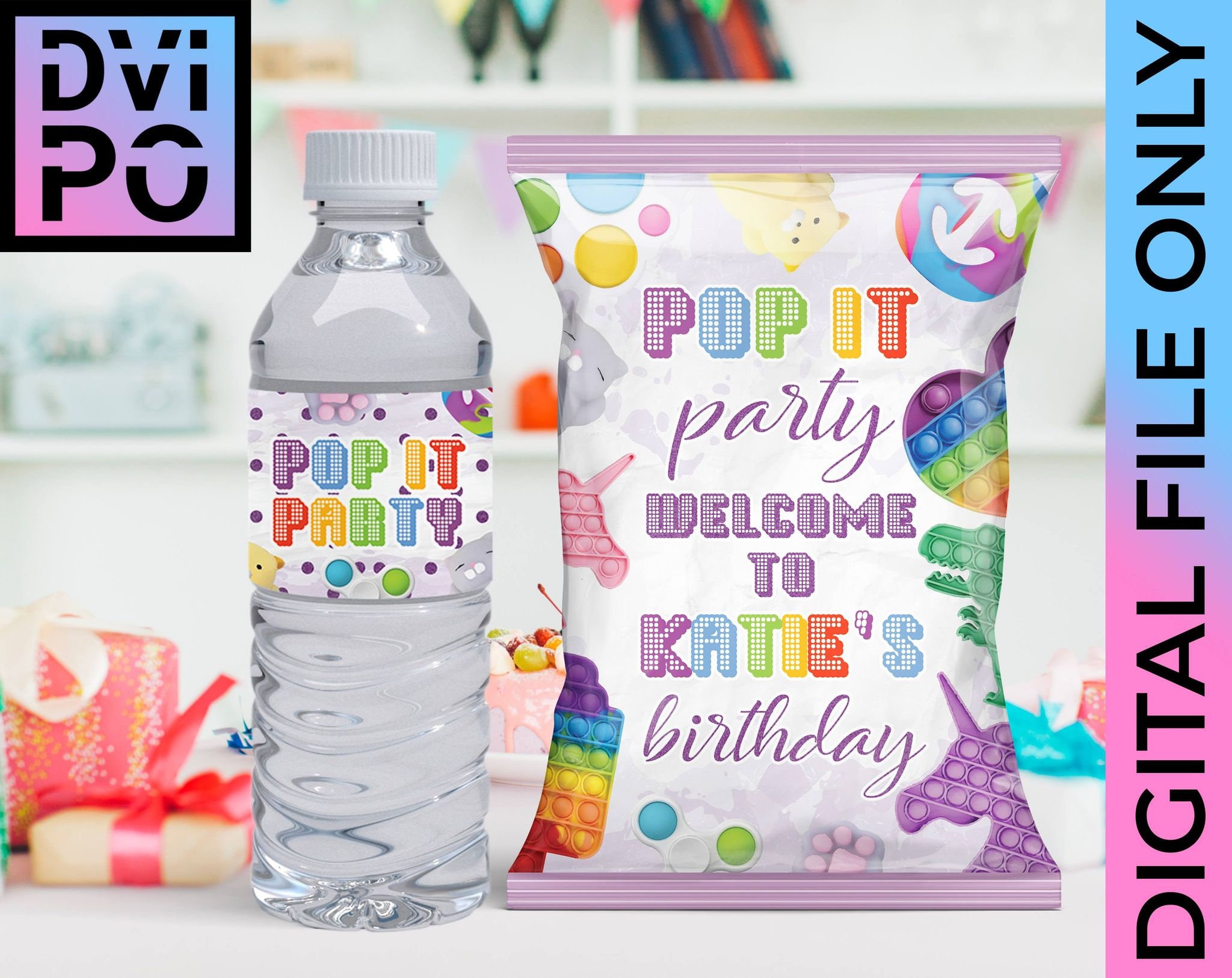 Fidget Pop Party Chips Bag Custom Fidget Toy Treat Bag Favor | Etsy