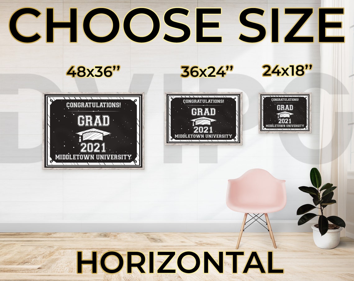 Chalkboard Graduation Party Poster Congrats Grad 2021 We did | Etsy