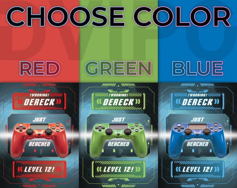 Personalized Video Game Birthday Poster, Controller Art (digital File ...