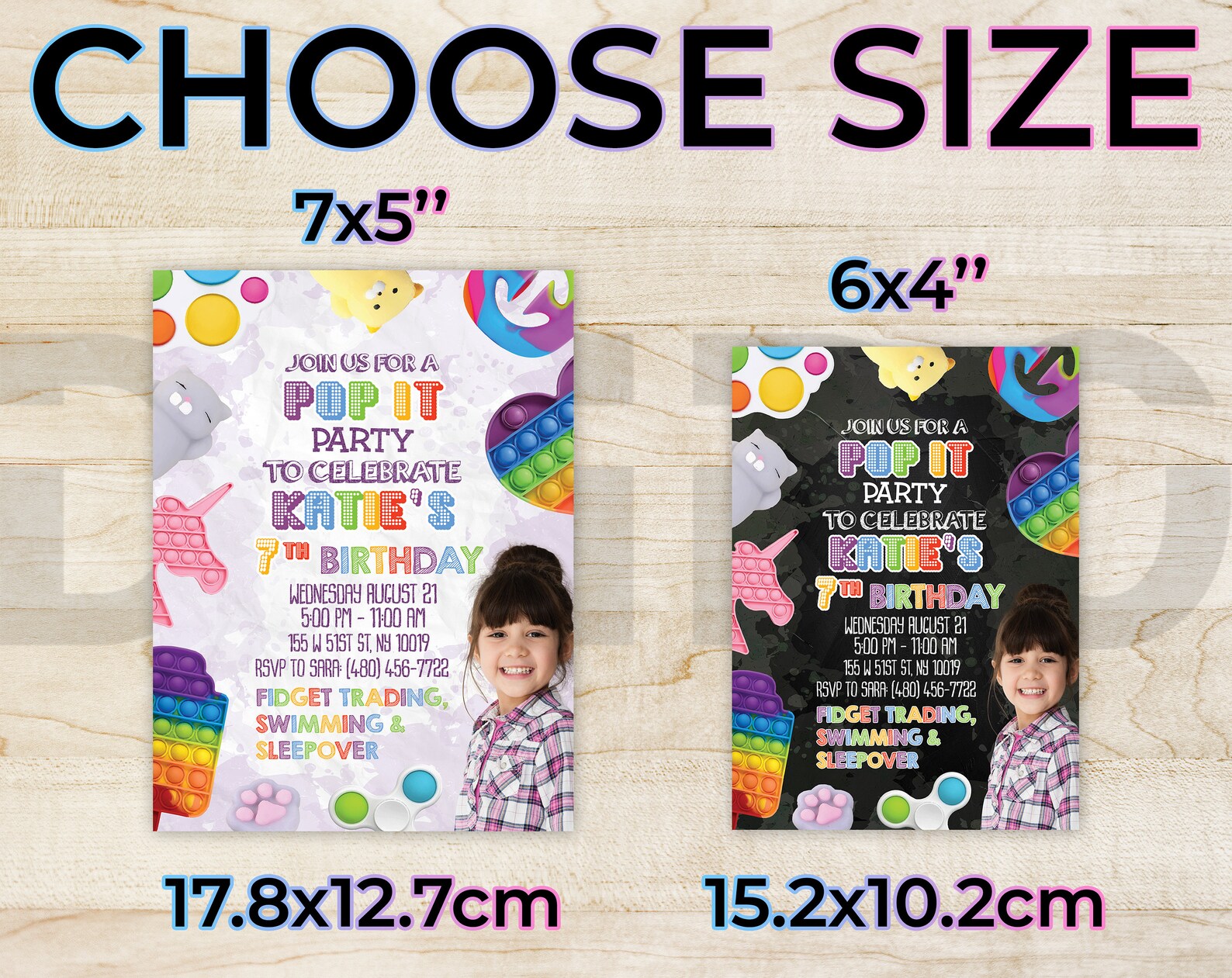 Push Bubble Fidget Toy Birthday Party Add Photo Invitation, Simpl ...