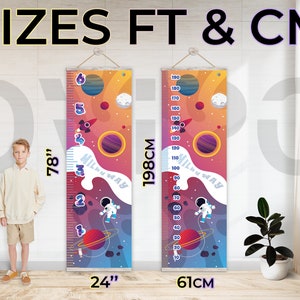 Space Growth Chart SVG With Astronaut, Planets and Spaceships, Kids ...
