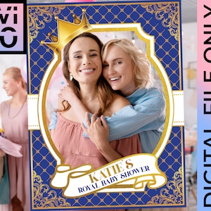 Royal Baby Shower Photo Booth Frame With King Crown in Baby Blue ...