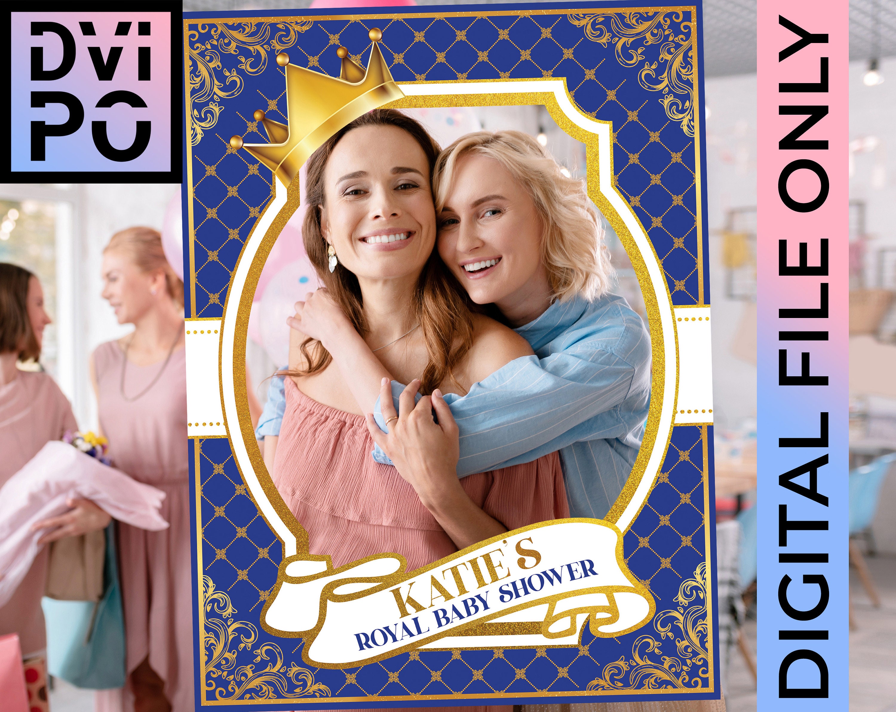 Royal Baby Shower Photo Booth Frame With King Crown in Baby Blue ...
