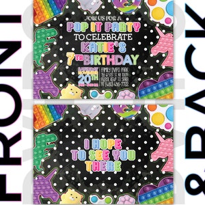 Push Bubble Fidget Toy Birthday Party Persanolized Invitation, Wats ...