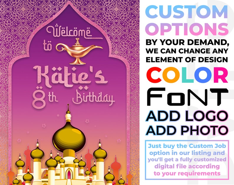 Arabian Magic Nights Birthday Poster With Castle Magic Lamp - Etsy