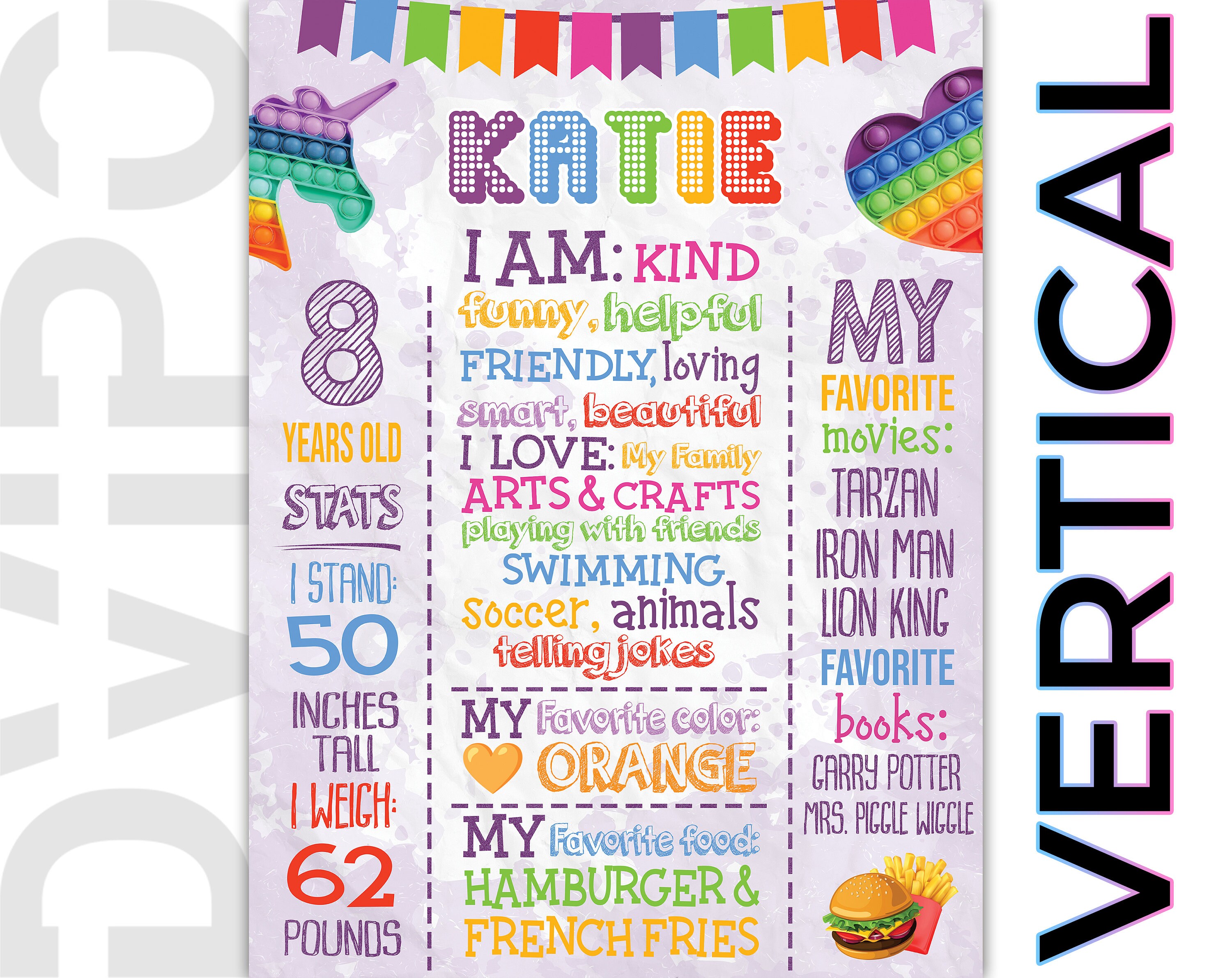 Push Bubble Fidget Toy Birthday Party Chalkboard Poster, I Love Fidget ...