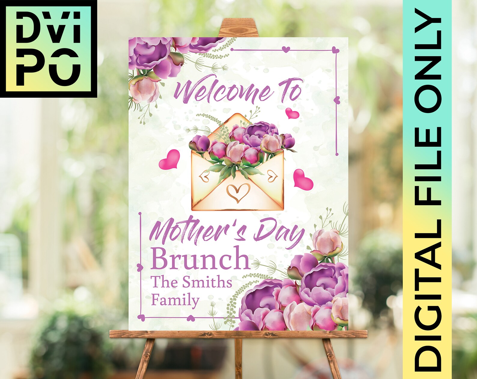 Mother’s Day Welcome Sign, Rustic Floral Mom Party Poster, Family ...